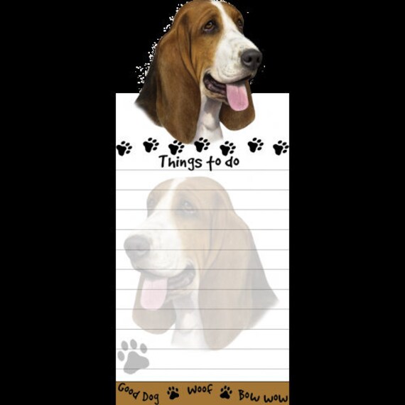 Basset Hound Magnetic Post It Dog Breed Stationery Notepad - Etsy