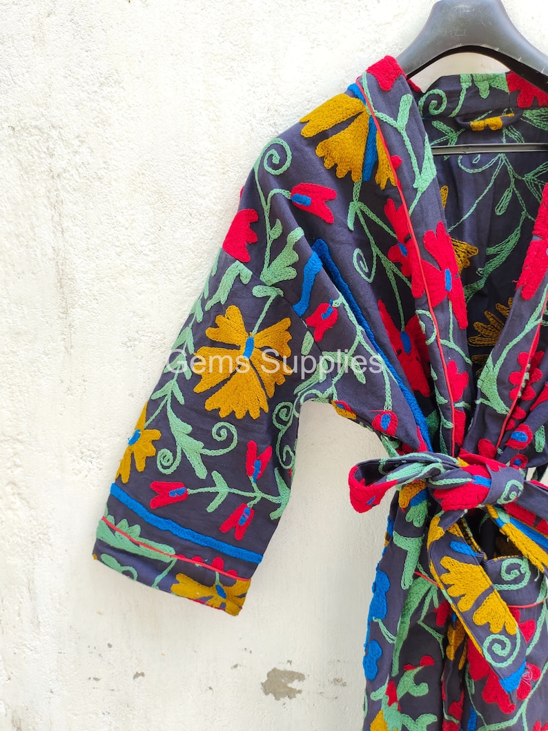 Women Wear Front Side Open Jacket Suzani Hand Embroidered Short Jacket ...