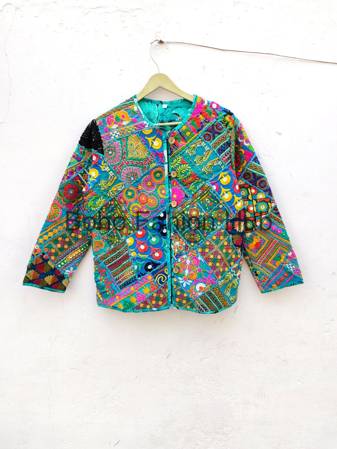 Inside Lining Jacket, Vintage Cotton Jacket Hand Stitched Cotton ...