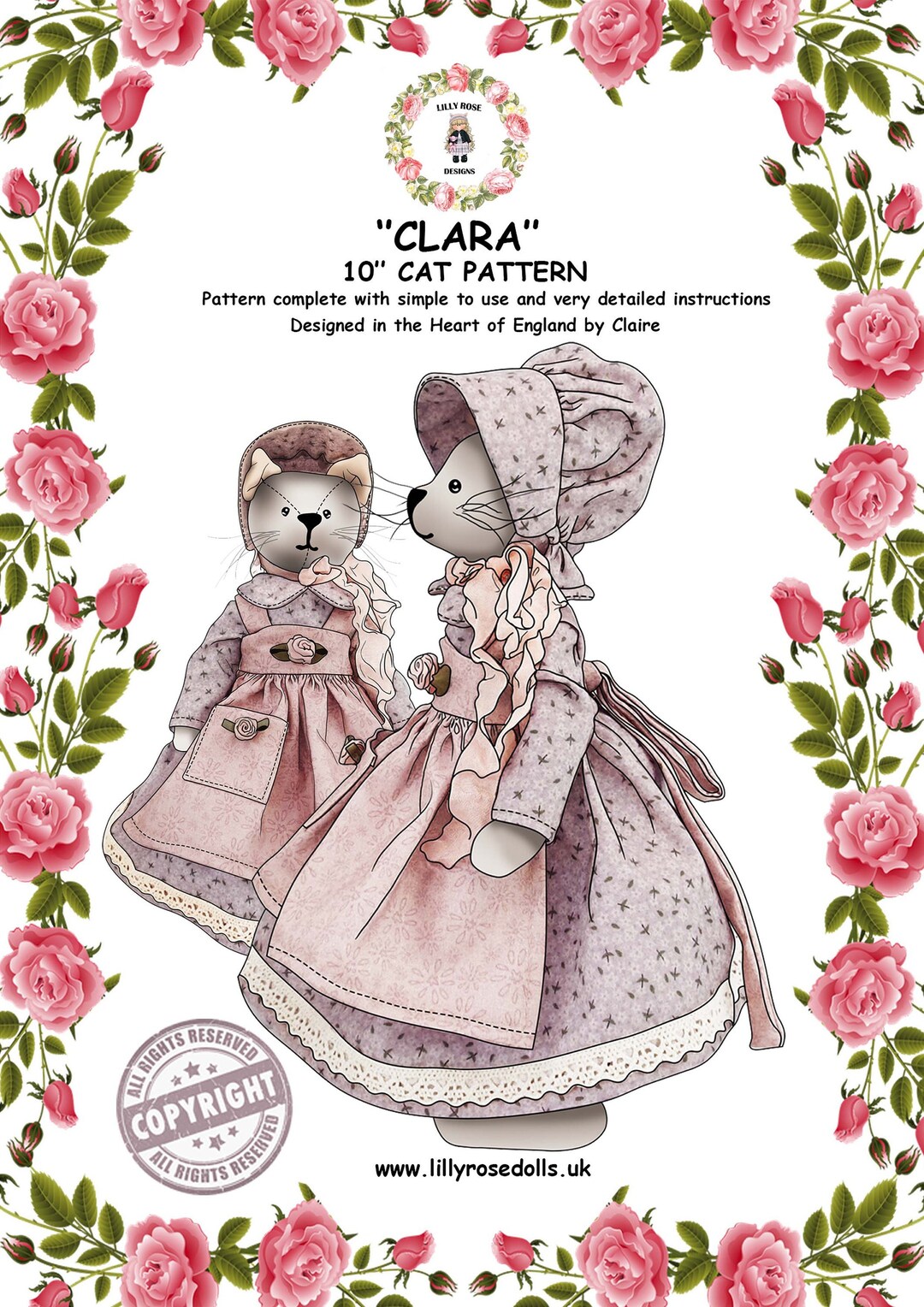 CLARA the Cat 10 Inch Sewing Pattern With Full Instructions - Etsy UK
