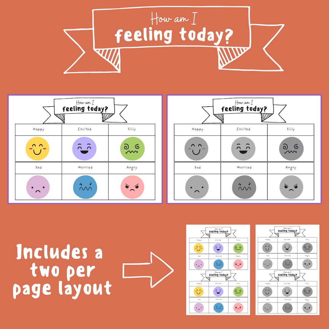 How Am I Feeling Today | Feelings Chart for Kids | SEL Printable - Etsy