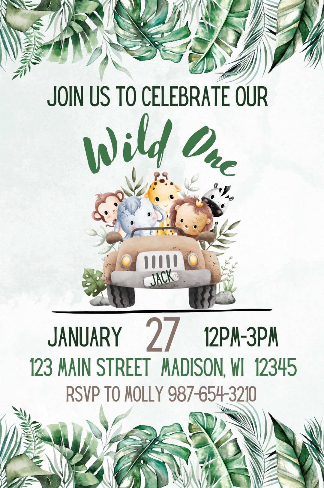 Wild One Birthday Invitation - Etsy
