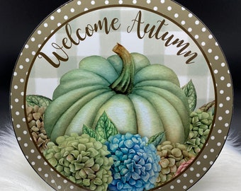 Fall Wreath Sign, 6x12 Sign, Metal Wreath Sign, Wreath Attachment ...