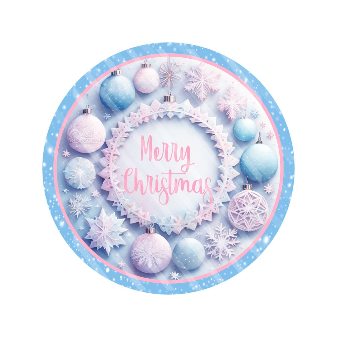 Wreath Sign, Faux 3D Blue Christmas Wreath Sign, Signs for Wreaths ...