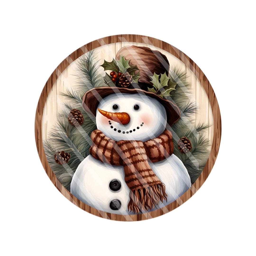 Rustic Snowman Wreath Sign – Farmhouse Winter Door Decor - Etsy