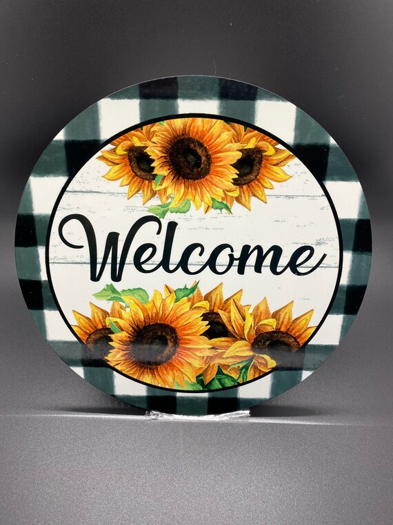 Round Sunflower Wreath Signs Signs for Wreaths Wreath | Etsy