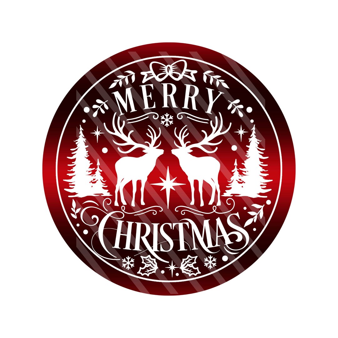 Wreath Sign, Red Merry Christmas Wreath Sign, Wreath Embellishment ...