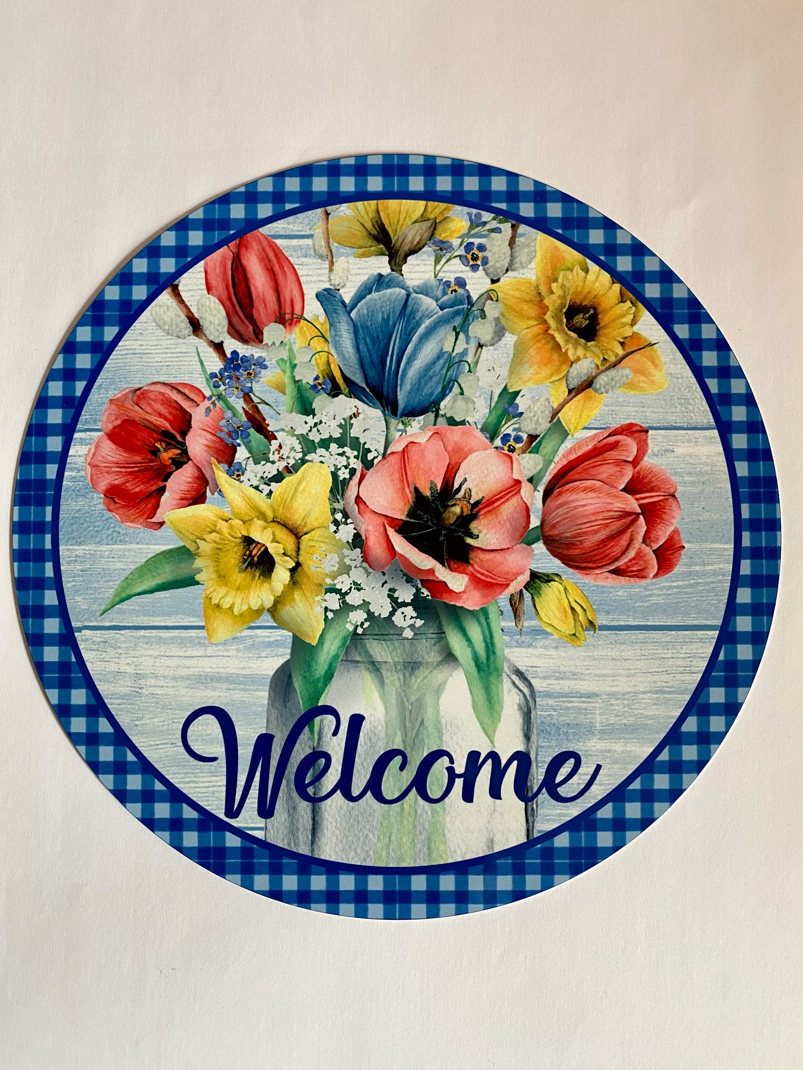 Welcome Floral Wreath Sign Spring Signs for Wreaths Wreath - Etsy