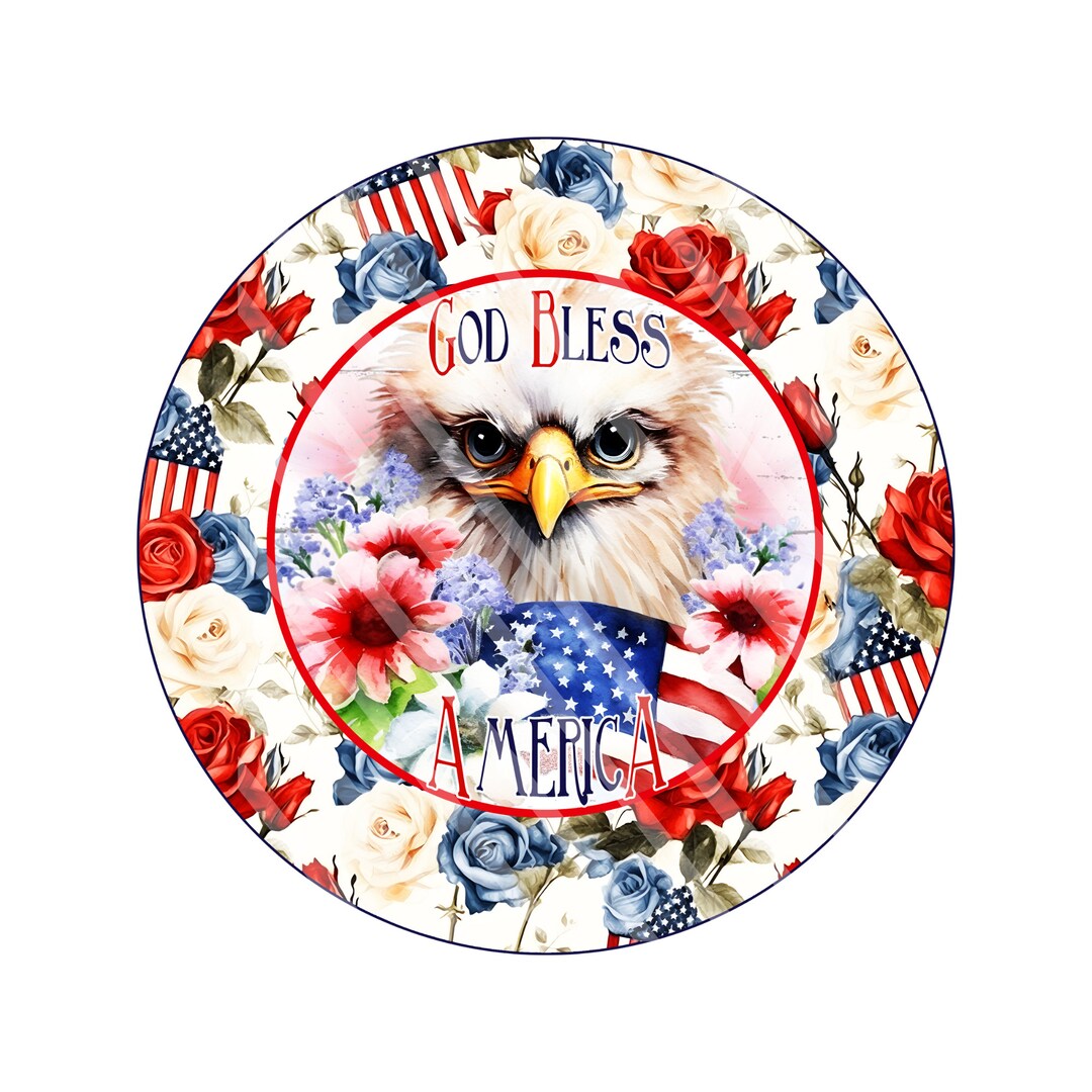 God Bless America Eagle Patriotic Wreath Sign Signs For Wreaths
