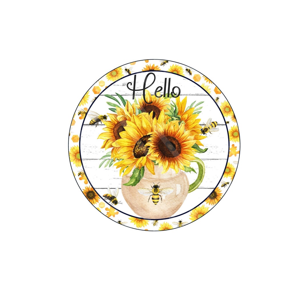 Hello Sunflower Wreath Sign, Signs for Wreaths, Wreath Enhancement - Etsy
