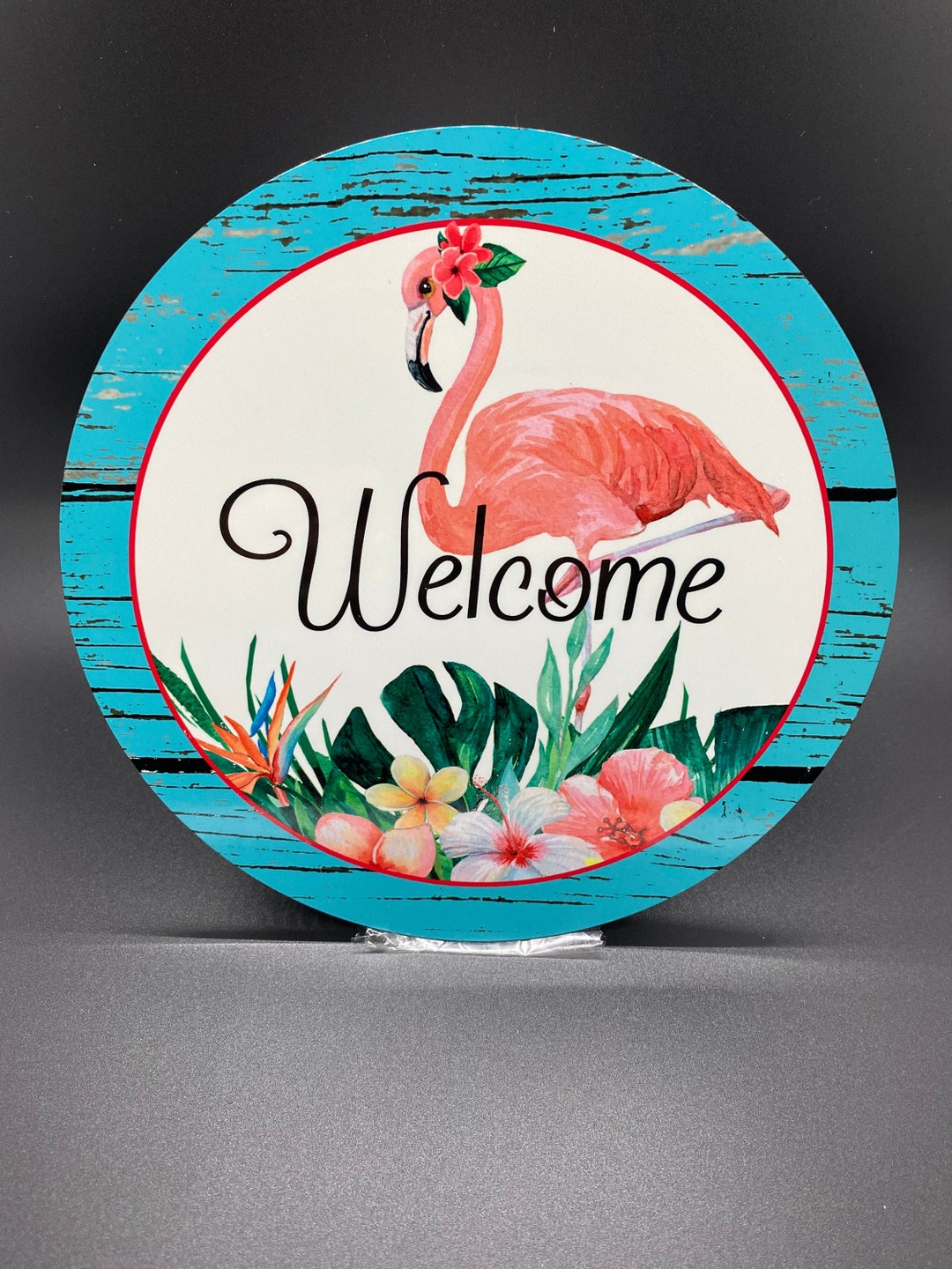 Welcome Flamingo Wreath Sign, Signs for Wreaths, Wreath Enhancement - Etsy