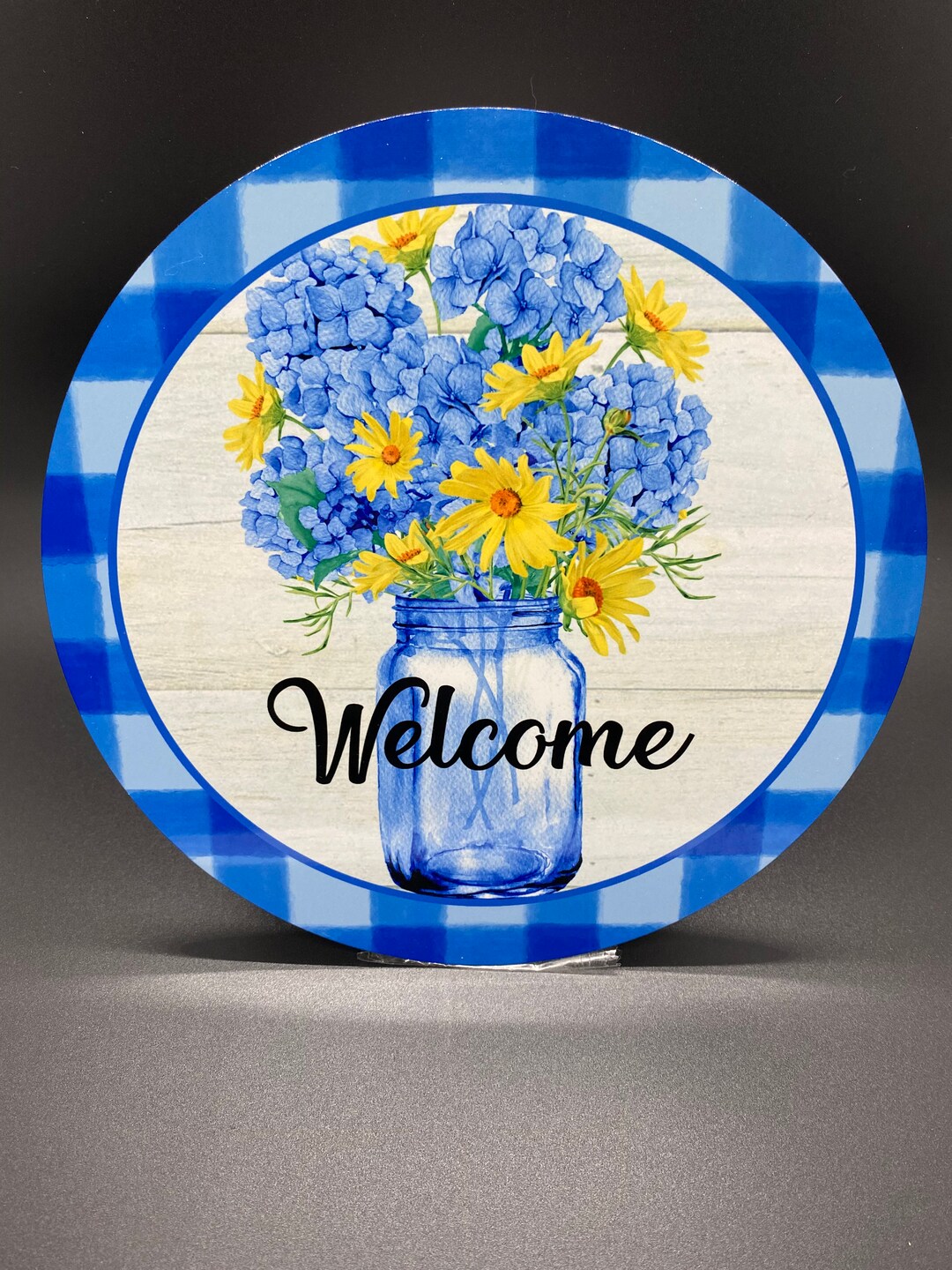 Spring Hydrangea Wreath Sign, Signs for Wreaths, Wreath Enhancement - Etsy