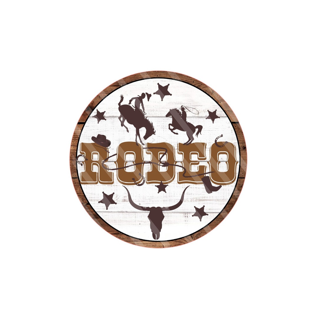 Round Rodeo Wreath Sign, Signs for Wreaths, Wreath Enhancement - Etsy