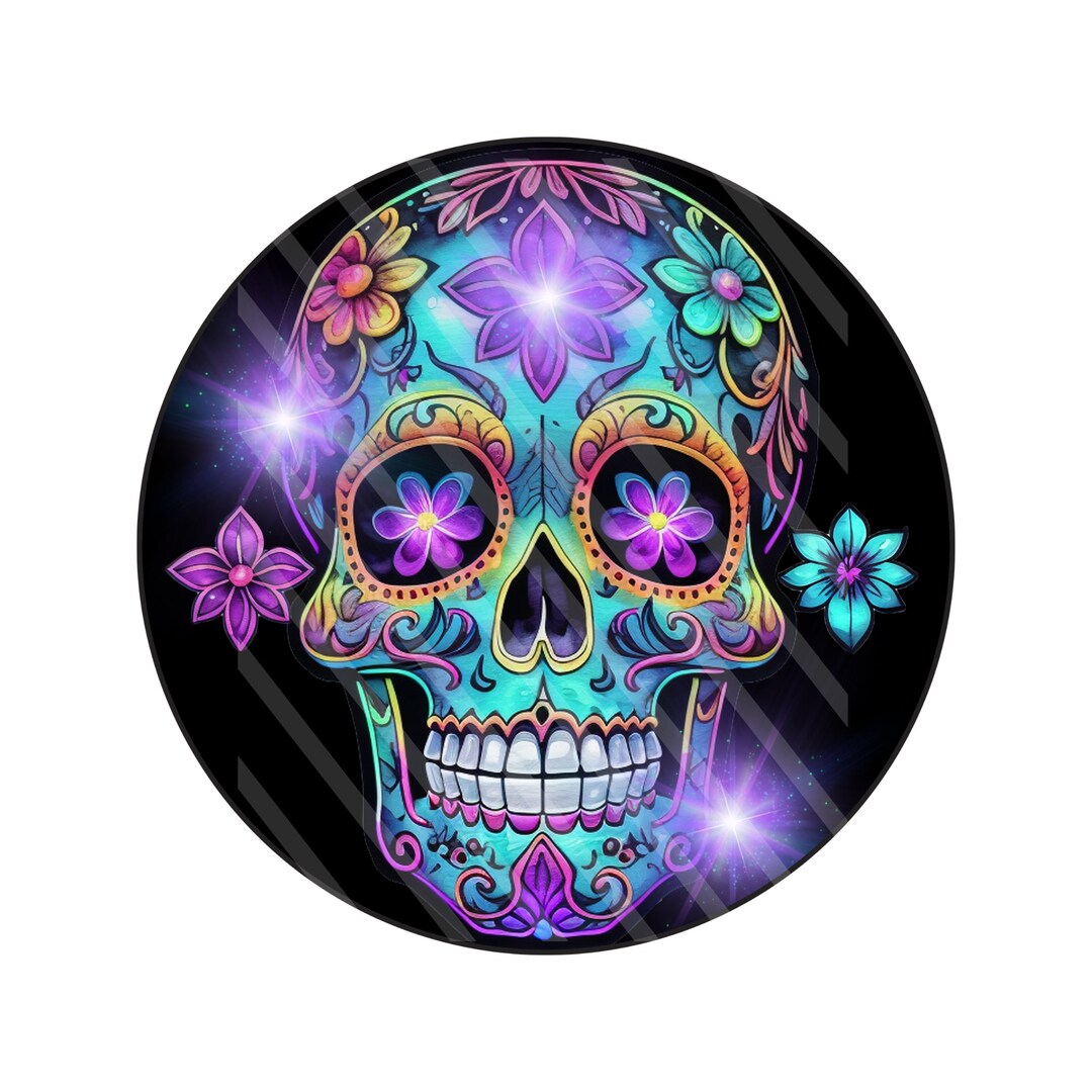 Round Sugar Skull Halloween Wreath Sign, Signs for Wreaths, Wreath ...