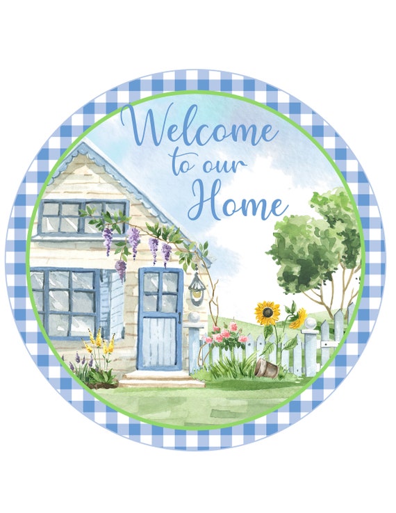 Blue Welcome to Our Home Wreath Sign Signs for Wreaths - Etsy