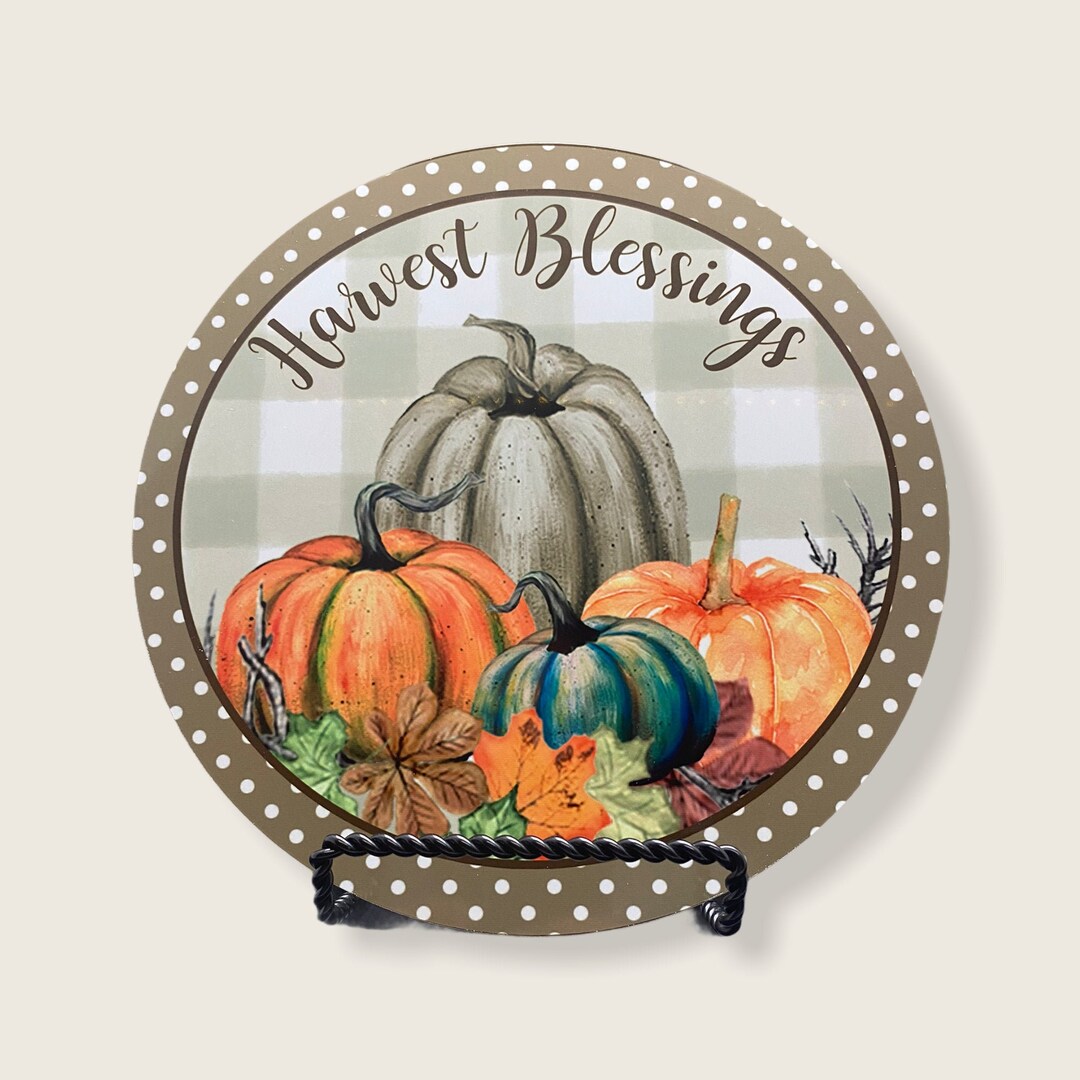 Harvest Blessings Pumpkin Wreath Sign: Fall Decor - Etsy