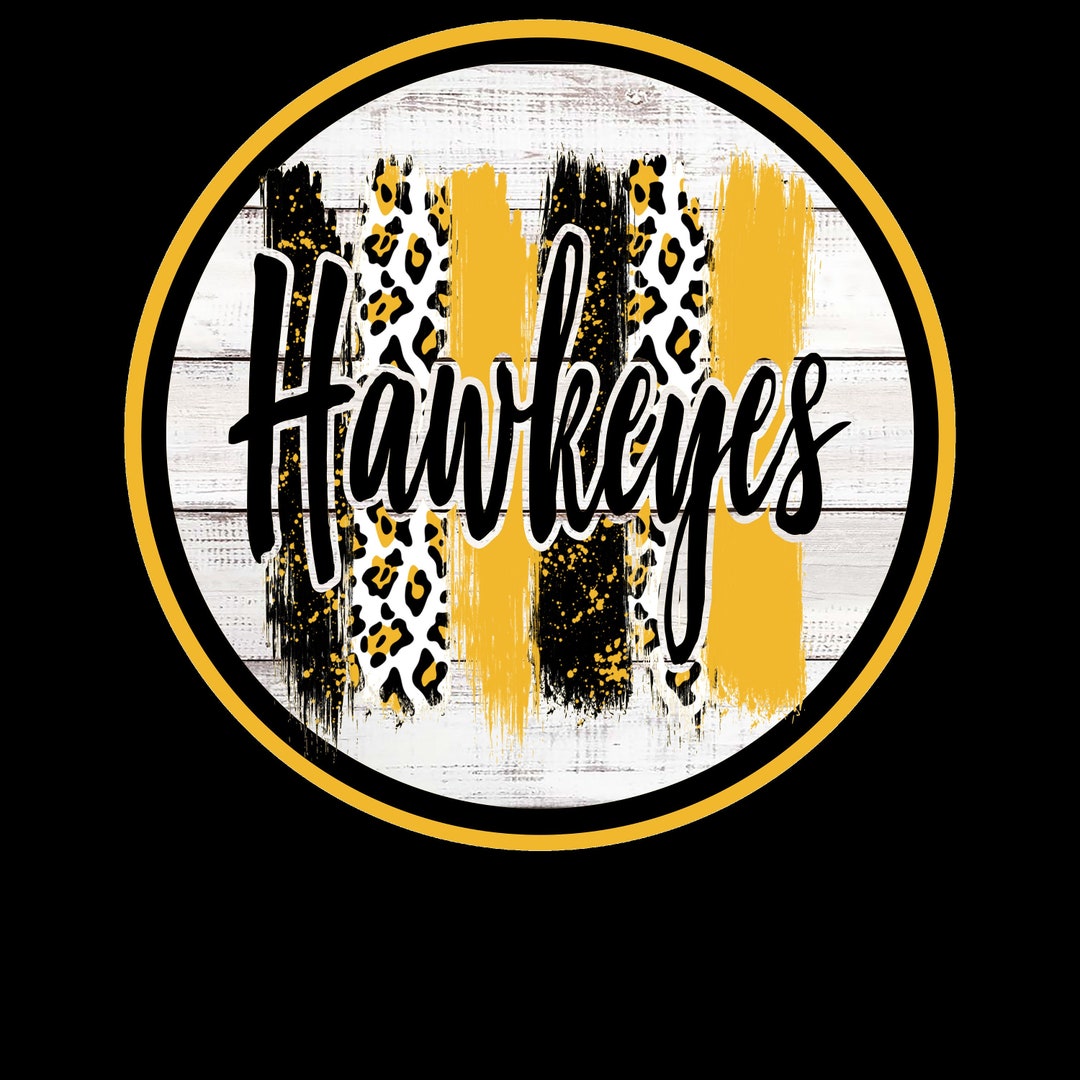 Hawkeyes Round Metal Sign for Wreath, Iowa Hawkeyes Round Football ...