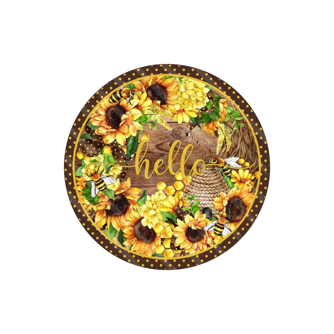 Sunflower, Hello Sunflower Welcome Sign, Signs for Wreaths, Wreath ...