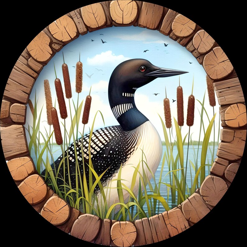 Rustic Loon Wreath Sign – Lake House Cabin Door Decor for Nature and ...