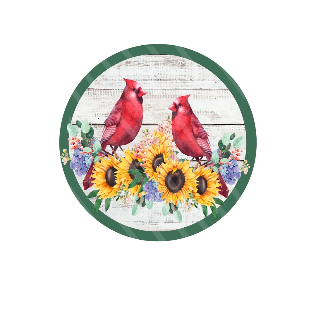 Double Cardinal Round Wreath Sign, Signs for Wreaths, Wreath ...