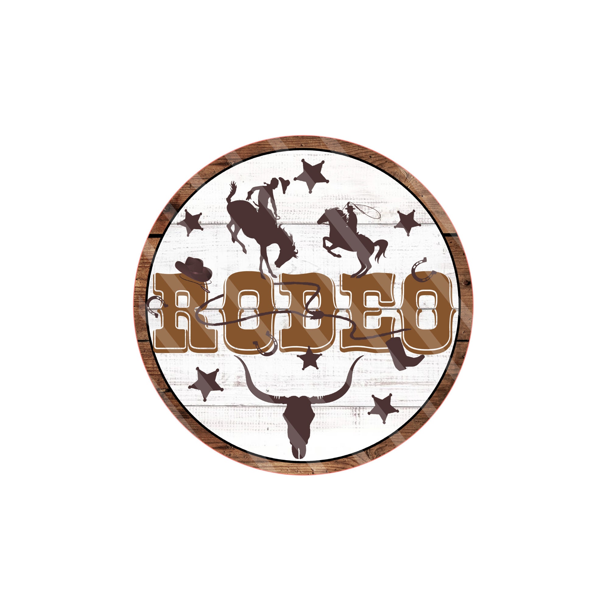 Round Rodeo Wreath Sign Signs for Wreaths Wreath Enhancement - Etsy