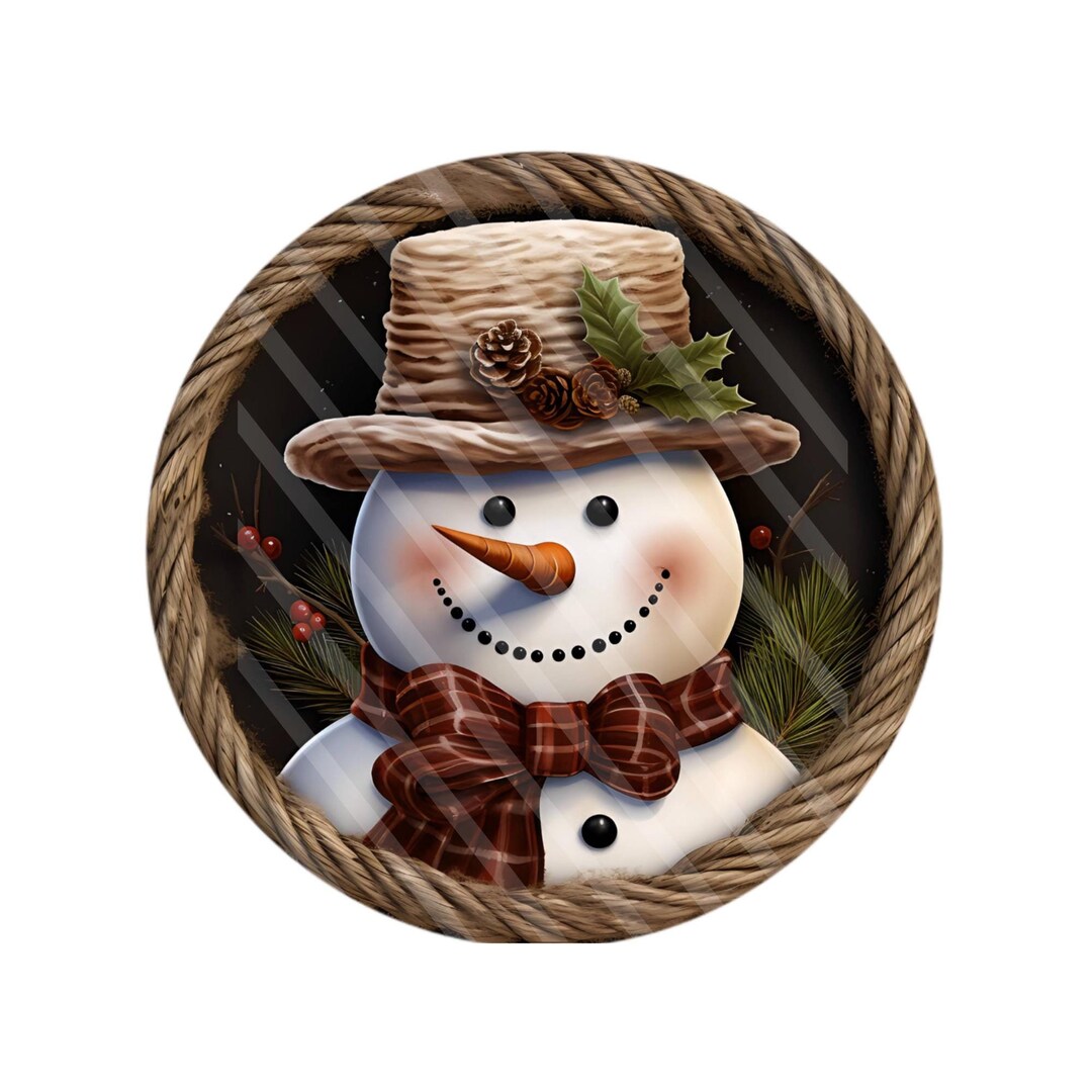Rustic Snowman Christmas Wreath Sign – Farmhouse Winter Holiday Decor ...