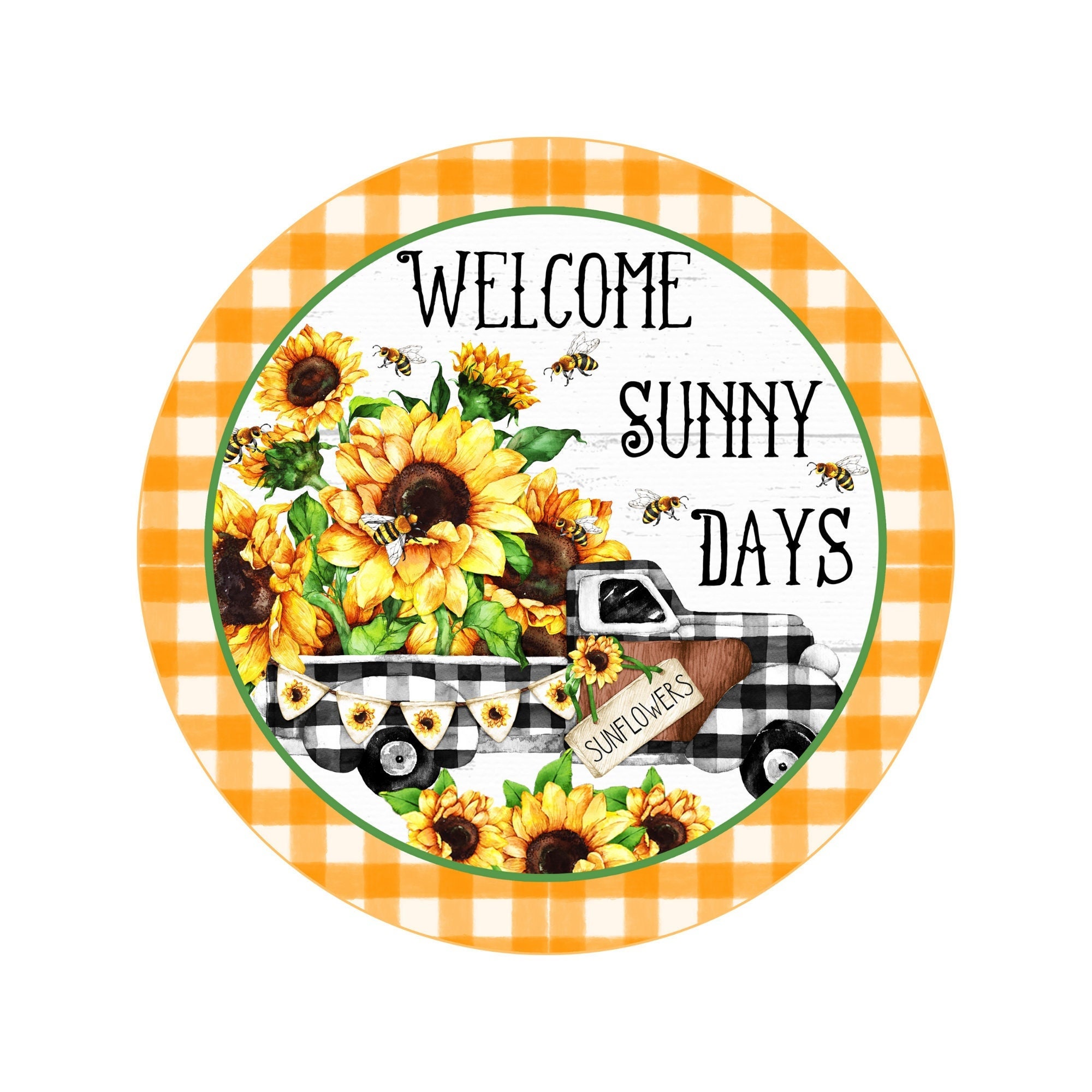 Welcome Sunny Days Wreath Sign Sign for Wreaths Wreath - Etsy