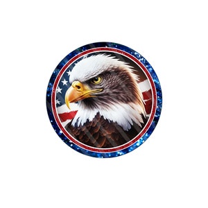 Round Patriotic Bald Eagle Wreath Sign, Signs for Wreaths, Wreath ...