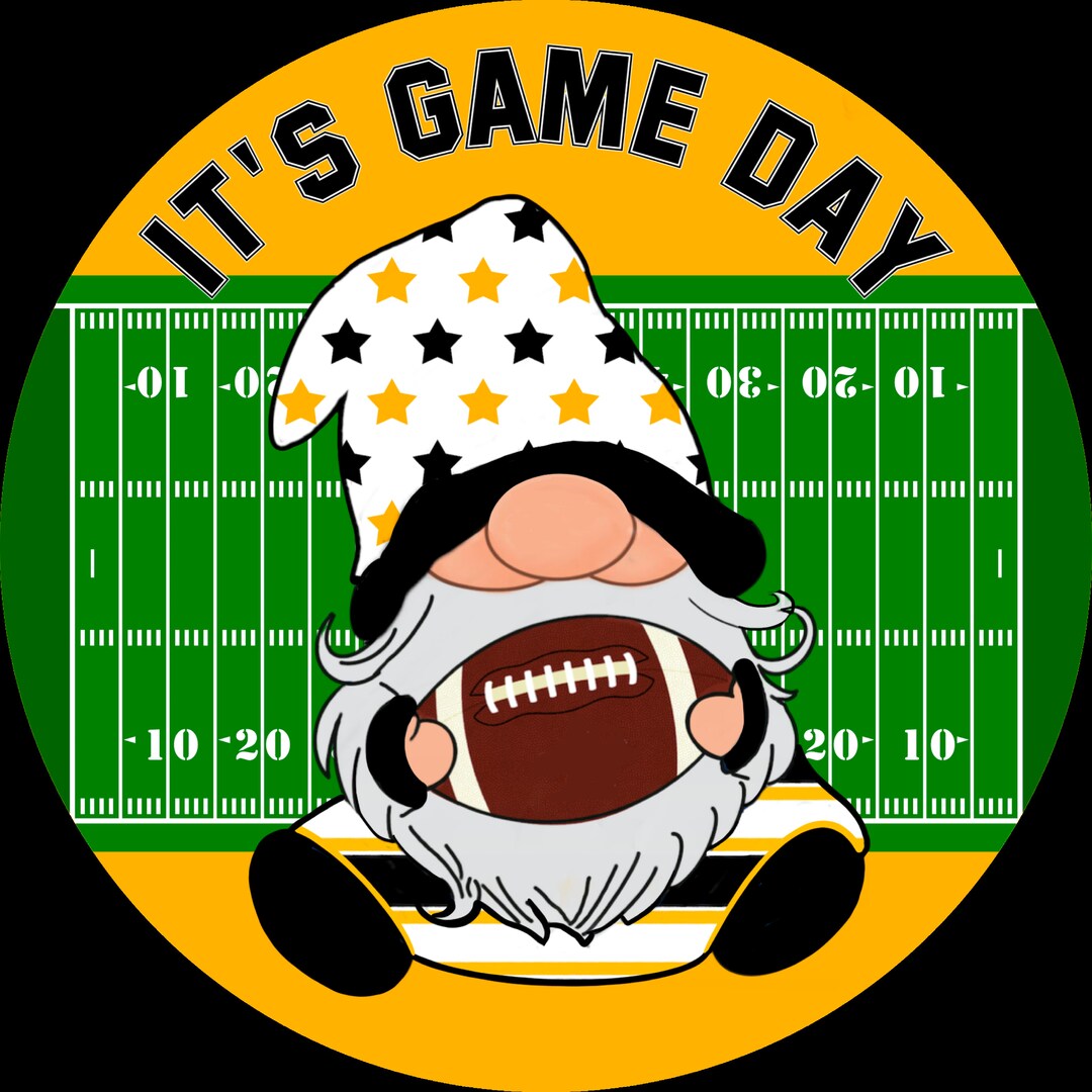 It’s Game Day Gnome Football Sign – Round Aluminum Door Décor for ...