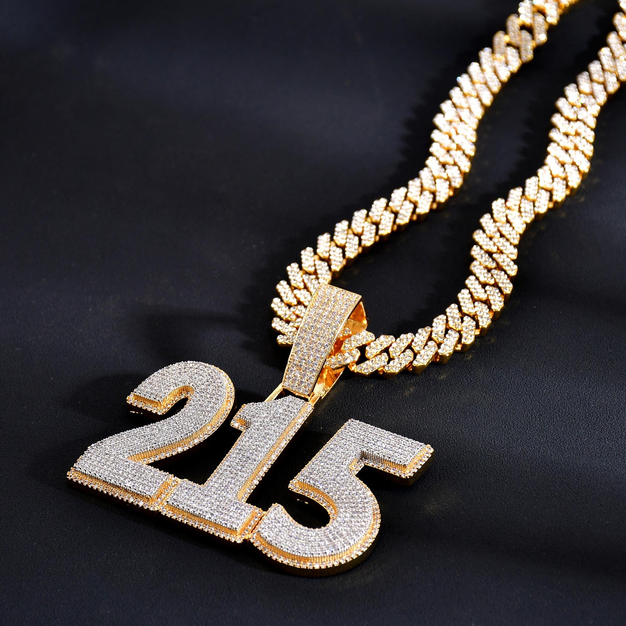 Iced Out Personalised Big Name Pendant With 12mm Cuban Link Chain ...