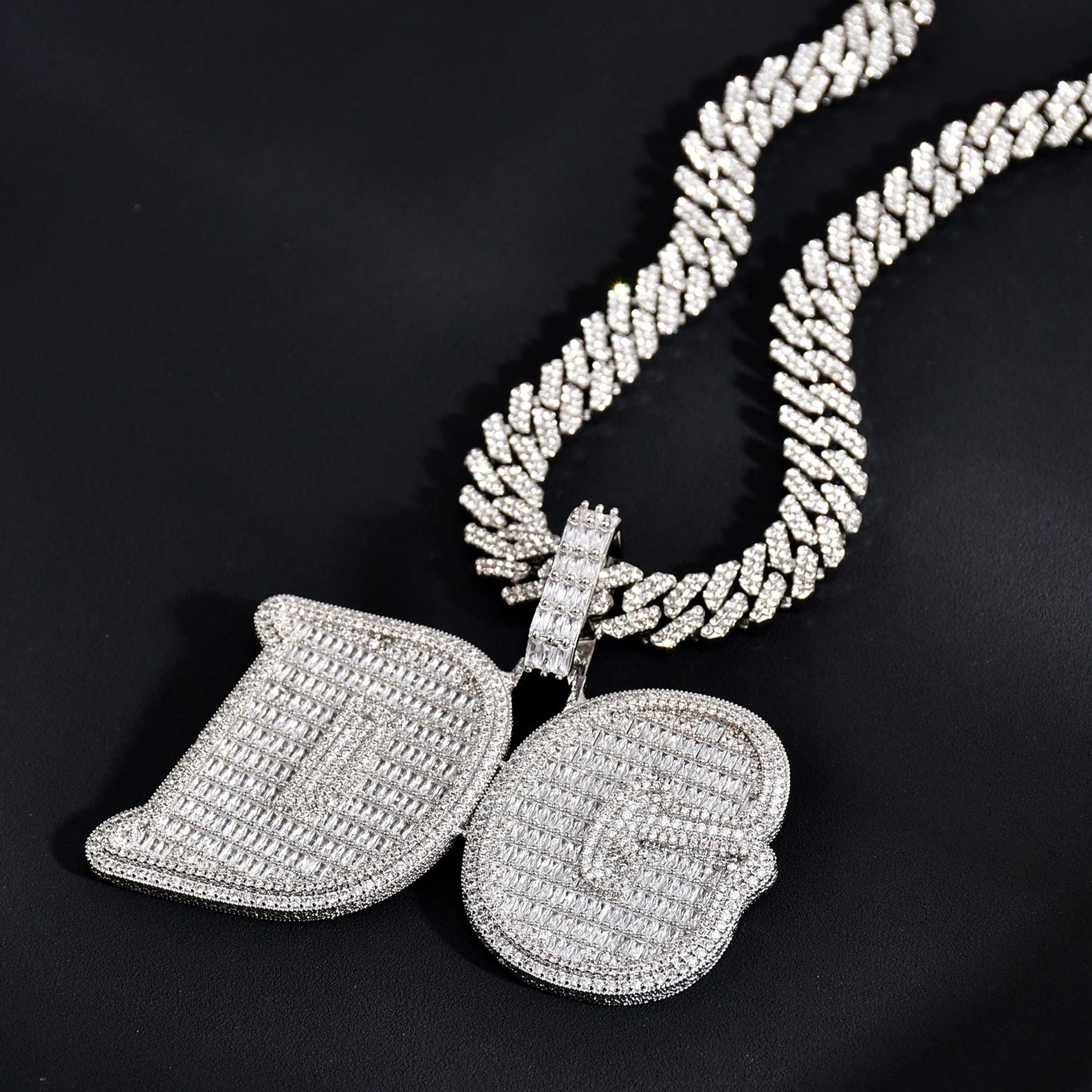 Iced Out Personalized Big Name Pendant With 12mm Cuban Link Chain ...