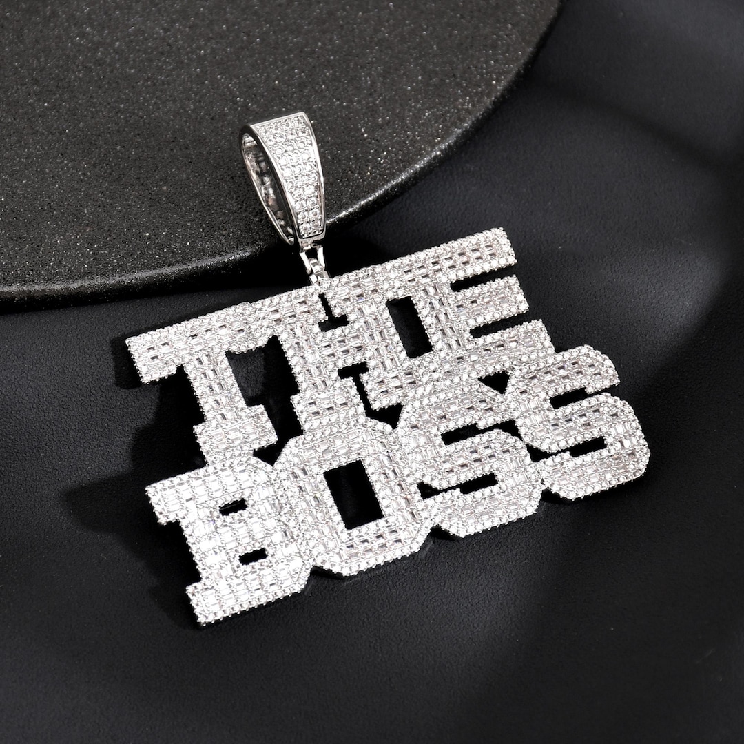 Personalised Iced Out Letters Words Pendant With Cuban Chain, Custom ...