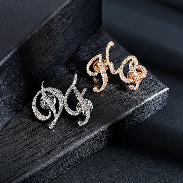 Gold Initial Collar Pin - Etsy