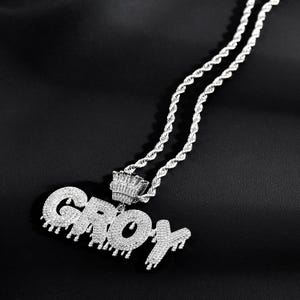 Custom Icy Drip Nameplate Necklace, Custom Name Chain, Personalised ...