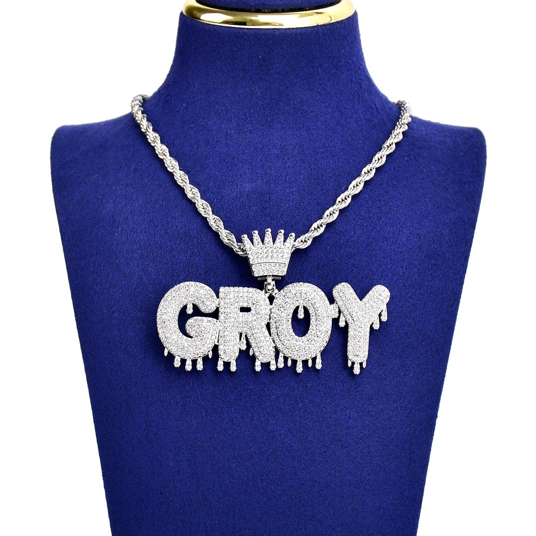 Custom Icy Drip Nameplate Necklace, Custom Name Chain, Personalised ...