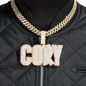 Personalized Name Pendant With Bling Cuban Link Chain, Custom Name ...