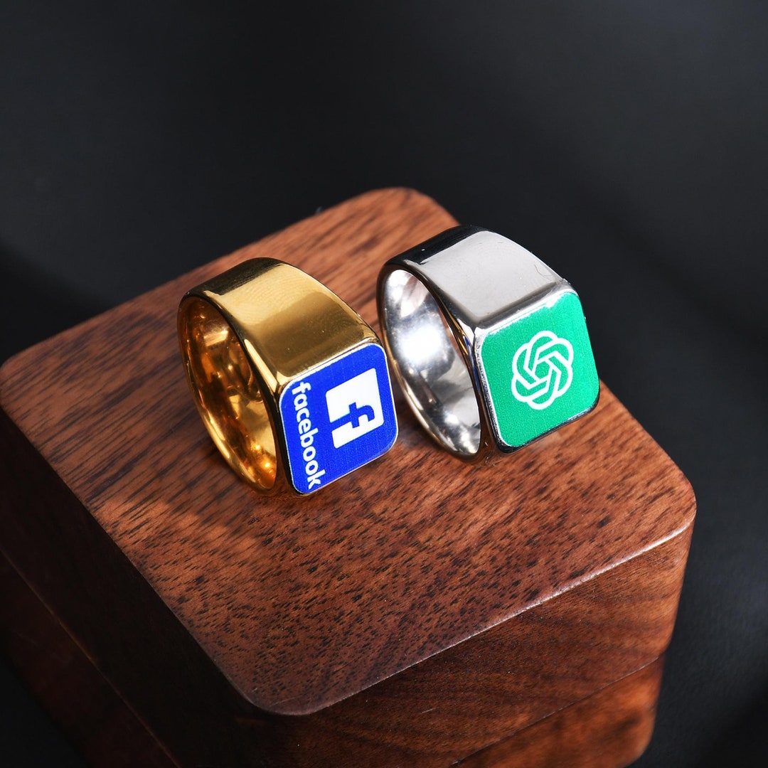 Custom Photo Ring With Company Logo, Personalized Printing Photo Ring ...