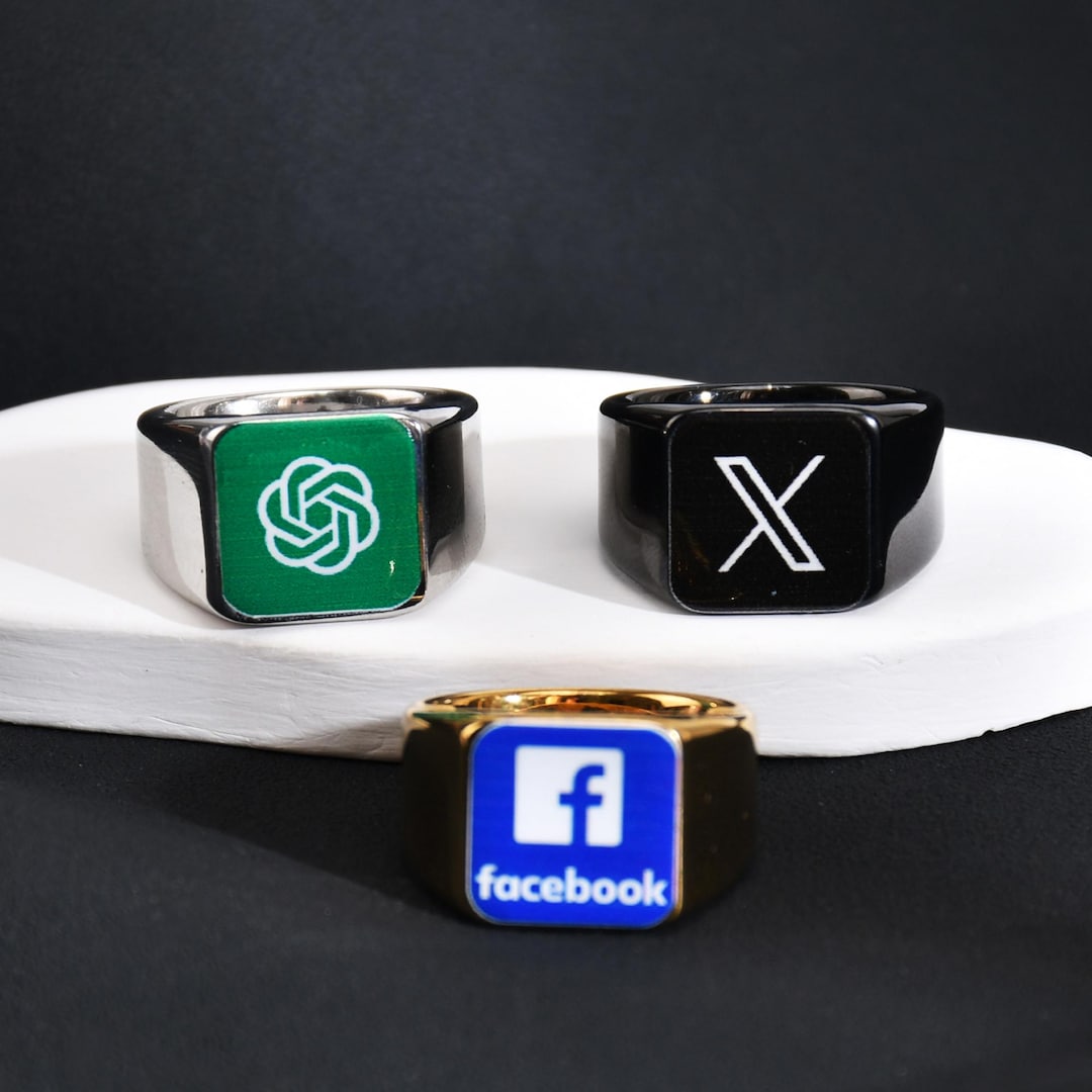 Custom Photo Ring With Company Logo, Personalized Printing Photo Ring ...