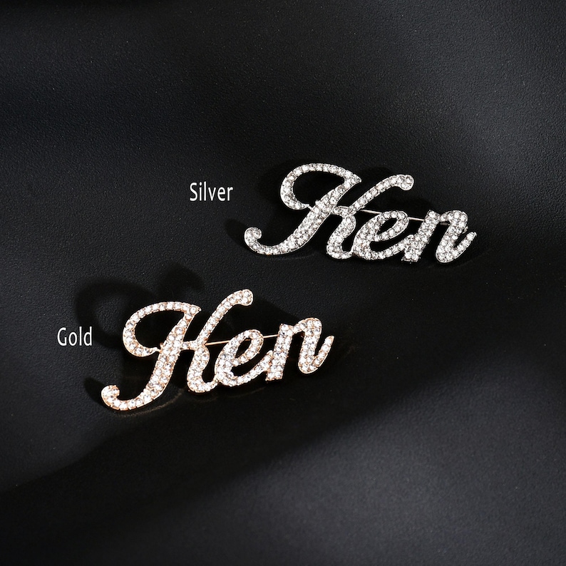 Perosnalised Name Brooch Pins, Script Font Upcase&lowercase Letters ...