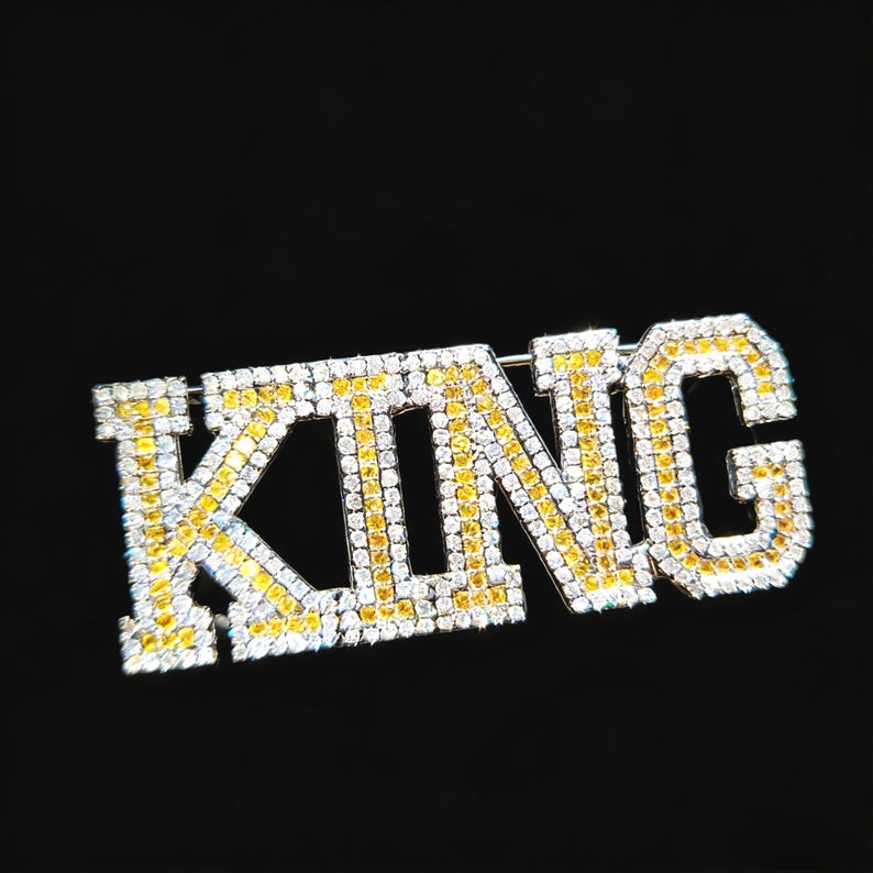 Custom Varsity Letter Brooch: Sparkle Cubic Zircon Initial Pin - Etsy