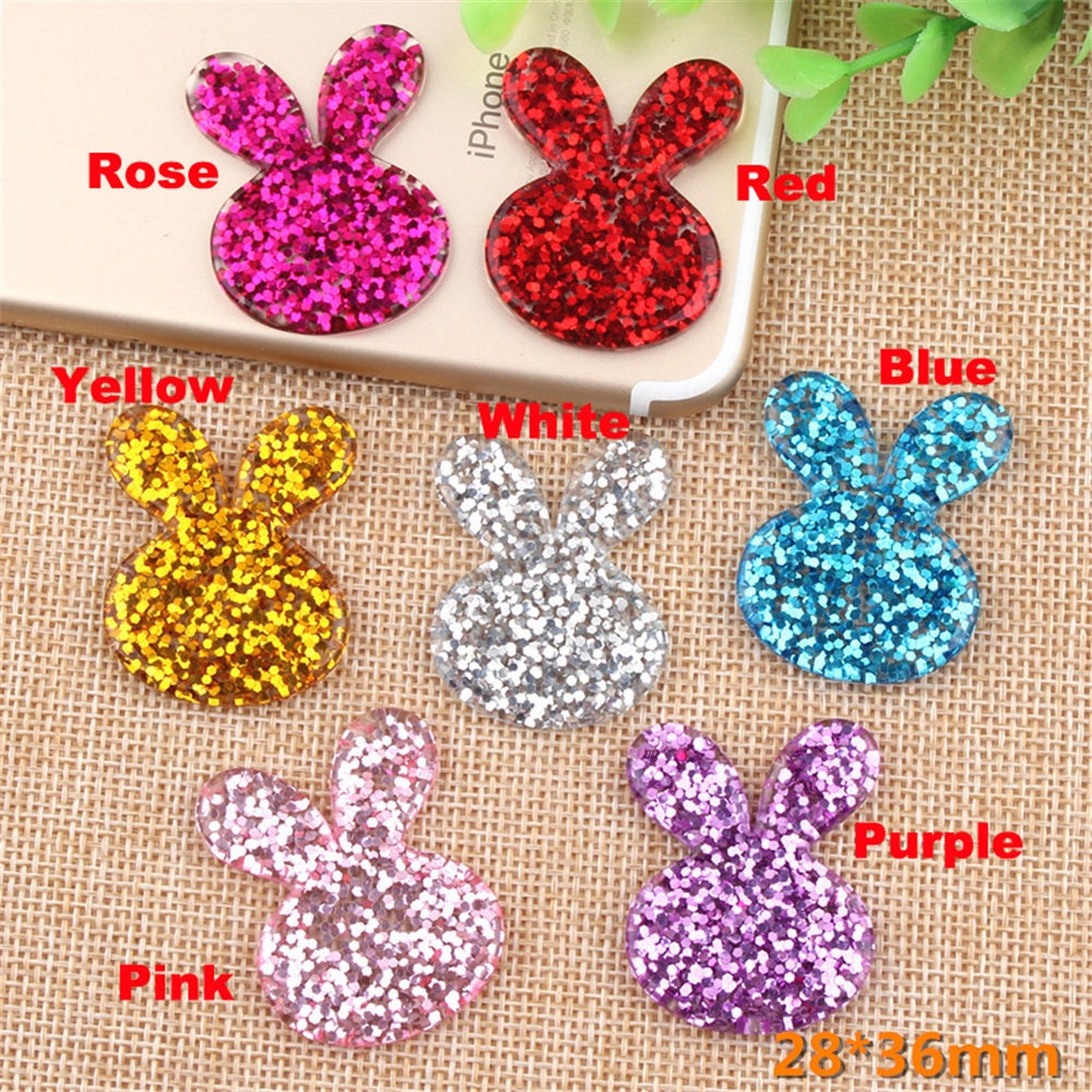 10pcs Shinny resin Cartoon Resins Rabbit head Flatback | Etsy