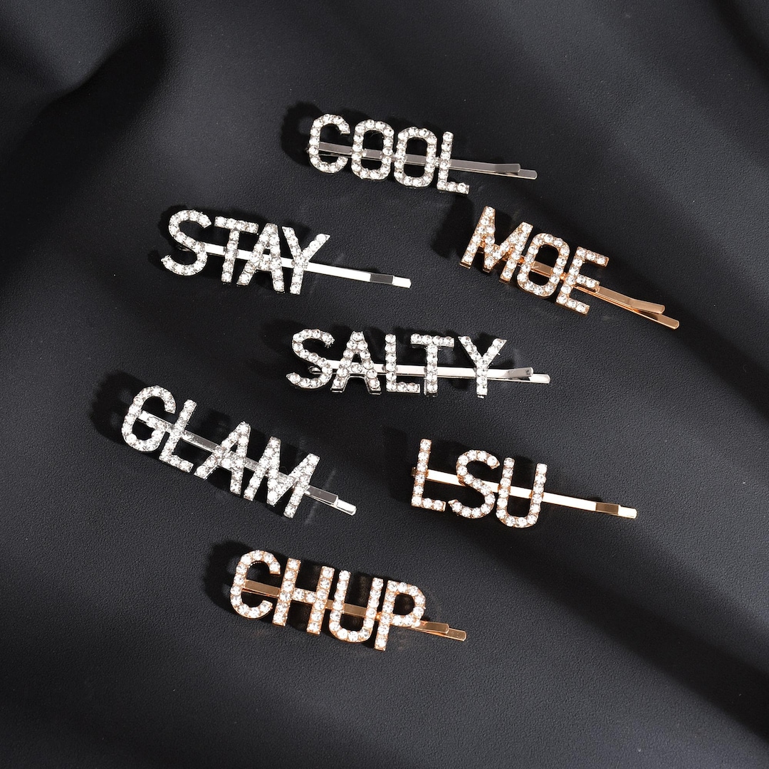 Custom Word Hair Clips,personalised Letters&numbers Hair Pins,sparkling ...