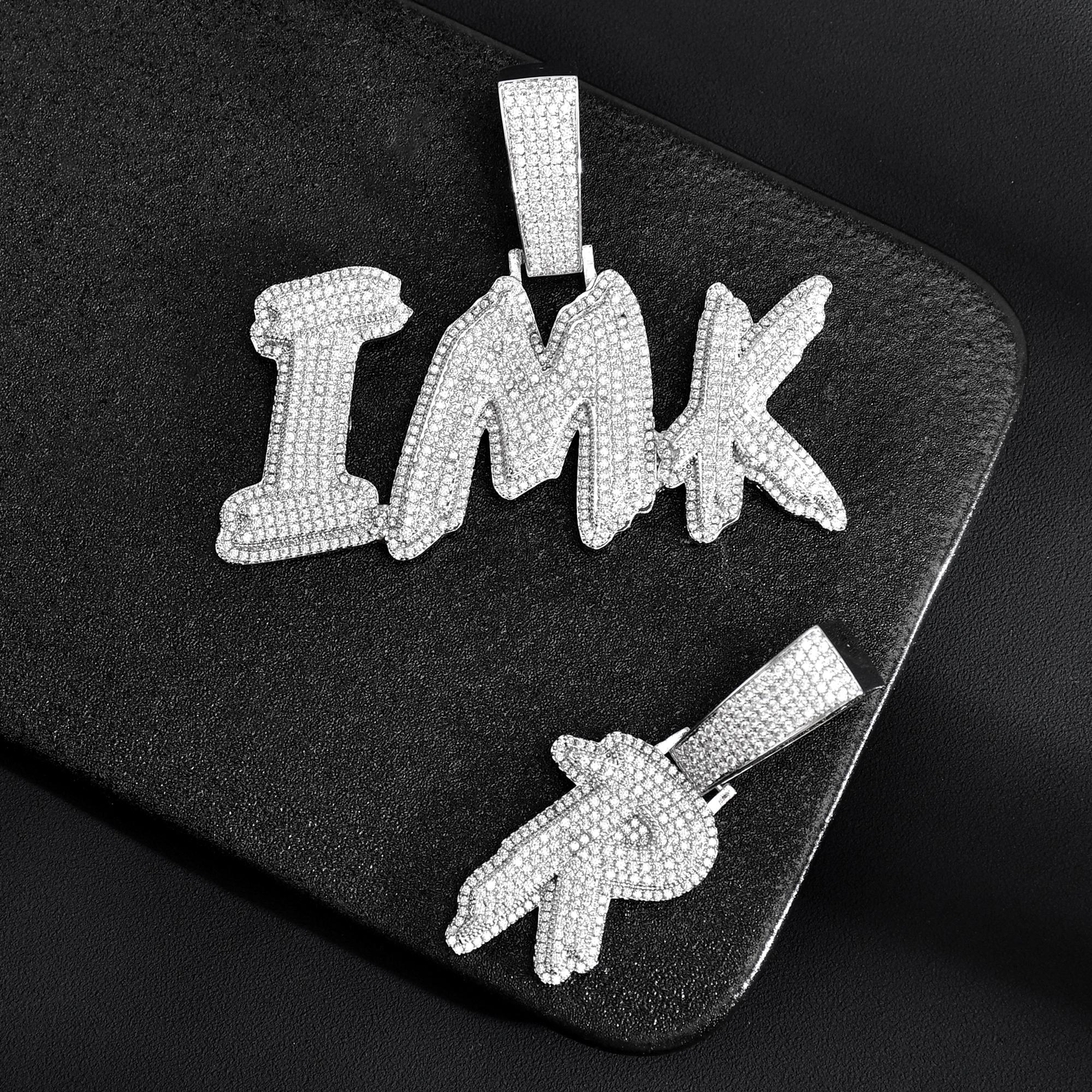 Iced Out Personalized Big Name Pendant With 12mm Cuban Link Chain ...