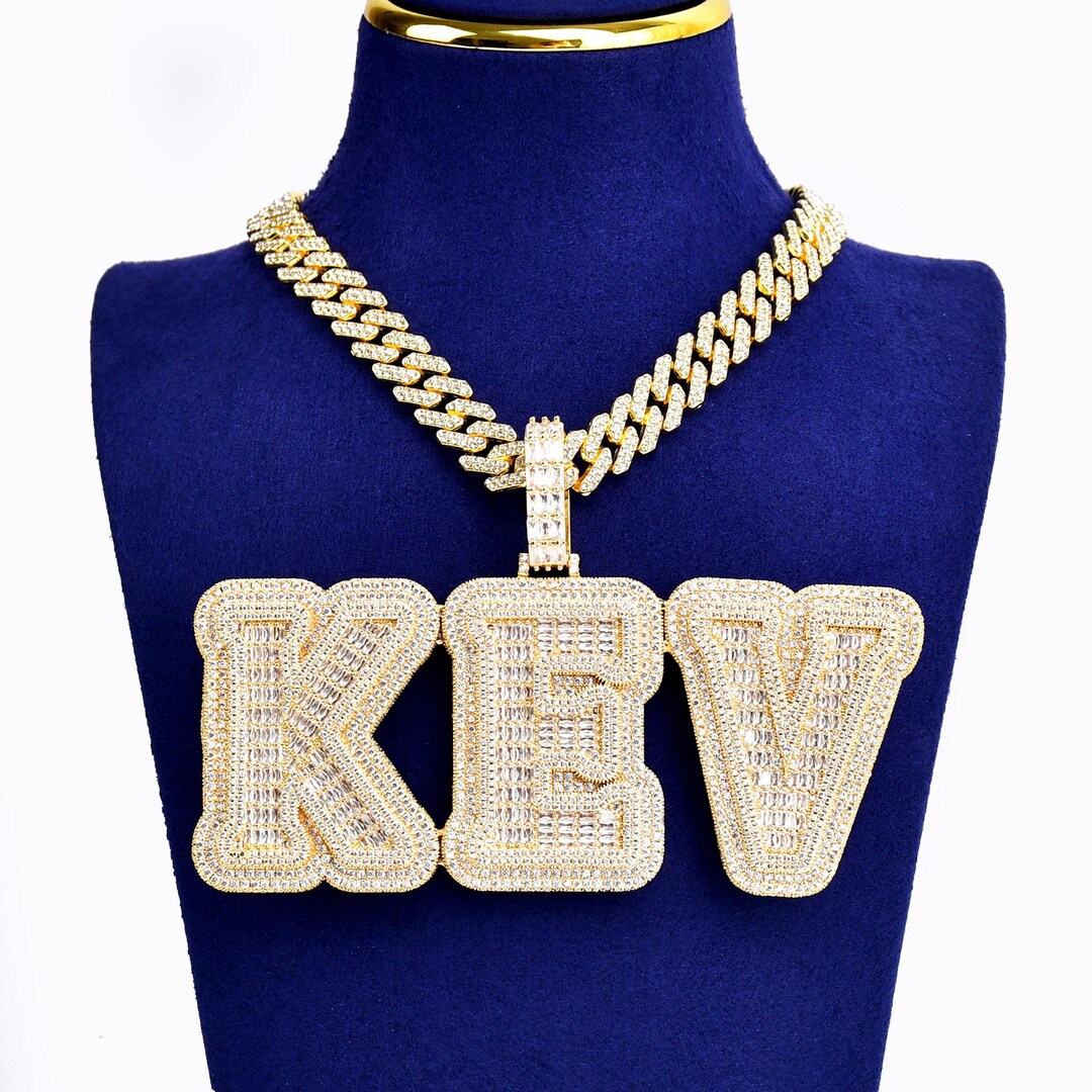 New Arrival Big Letters Pendant With Cuban Chain, Custom Capital ...