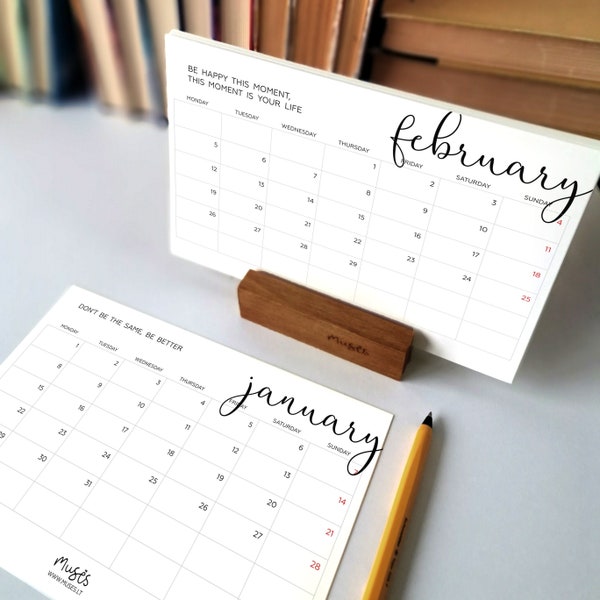 Desk Calendar With Stand - Etsy
