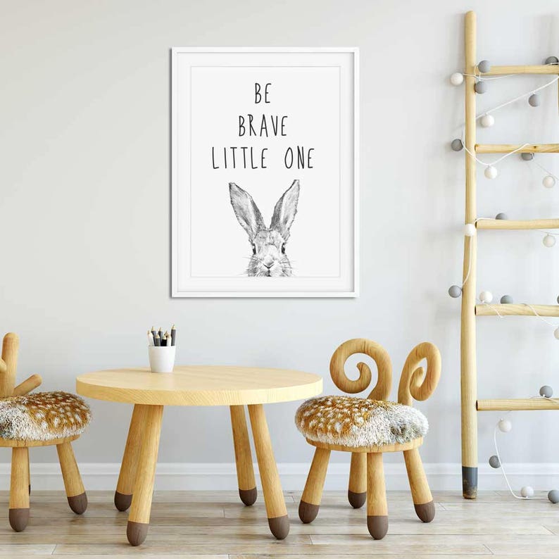 Be Brave Little One Monochrome Nursery Wall Decor With Hand - Etsy