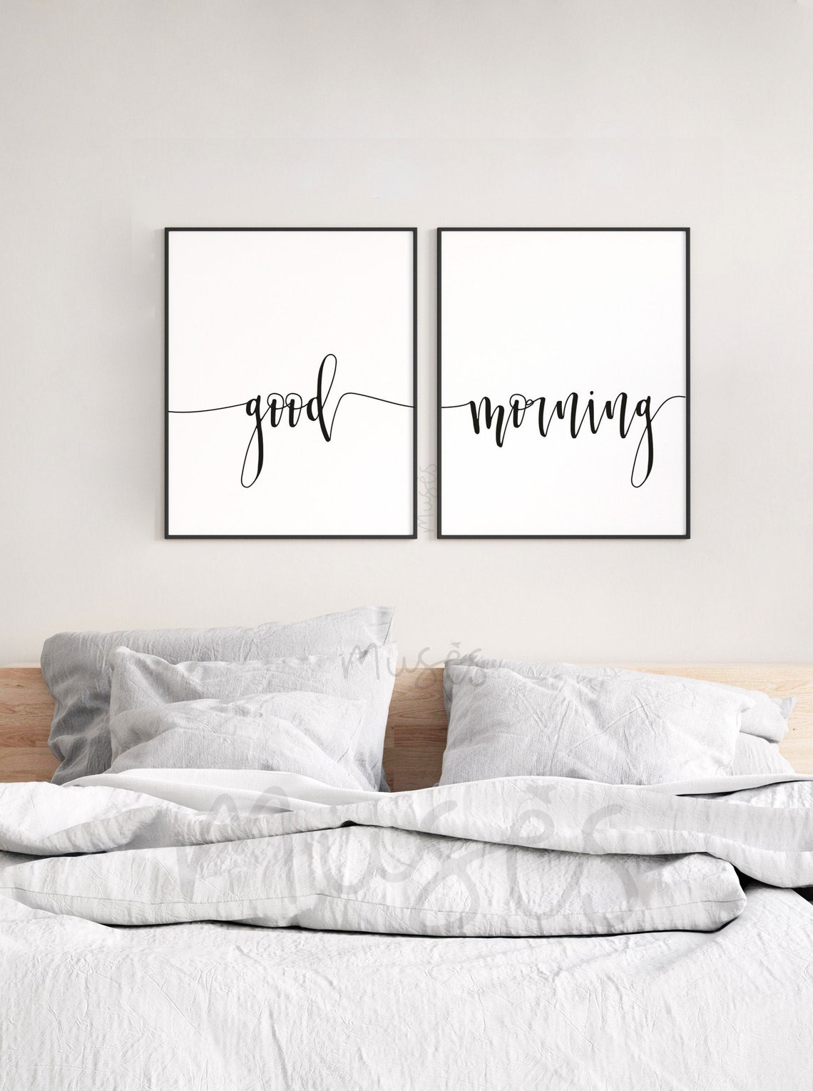 GOOD MORNING Set of 2 Quote Prints for Framing, Contemporary Family ...