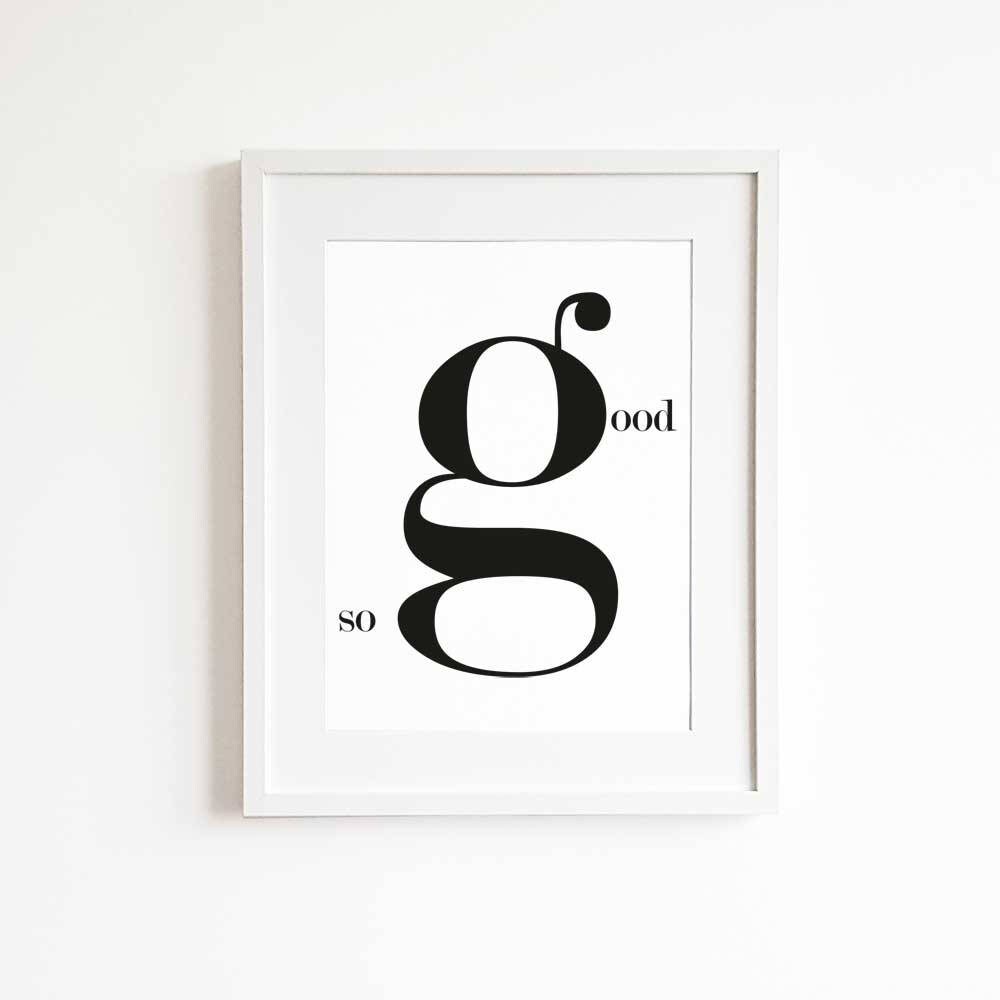 SO GOOD minimalist typography home decor art for | Etsy
