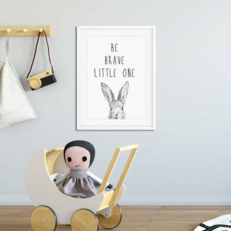 Be Brave Little One Monochrome Nursery Wall Decor With Hand - Etsy