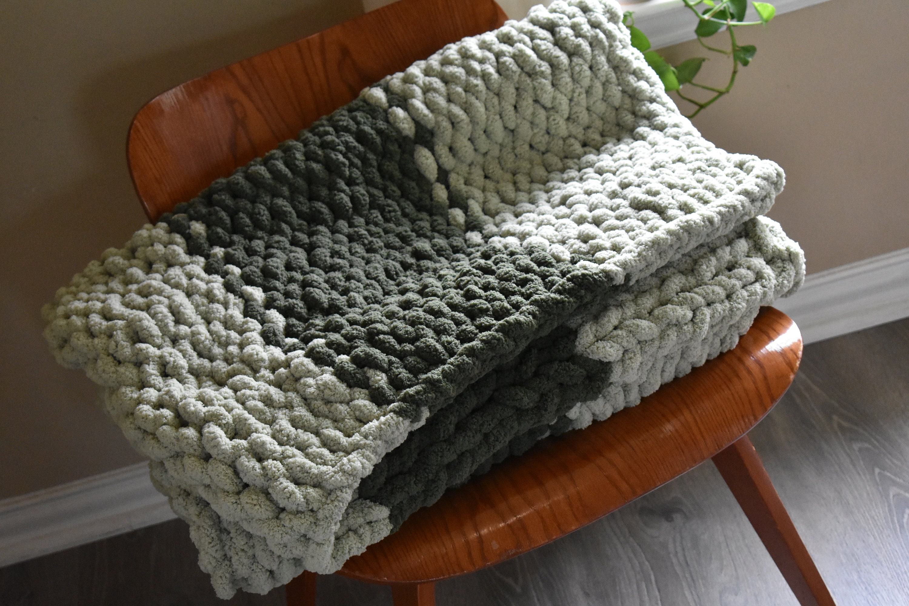 Handmade Striped Chunky Knit Chenille Throw Blanket - Etsy